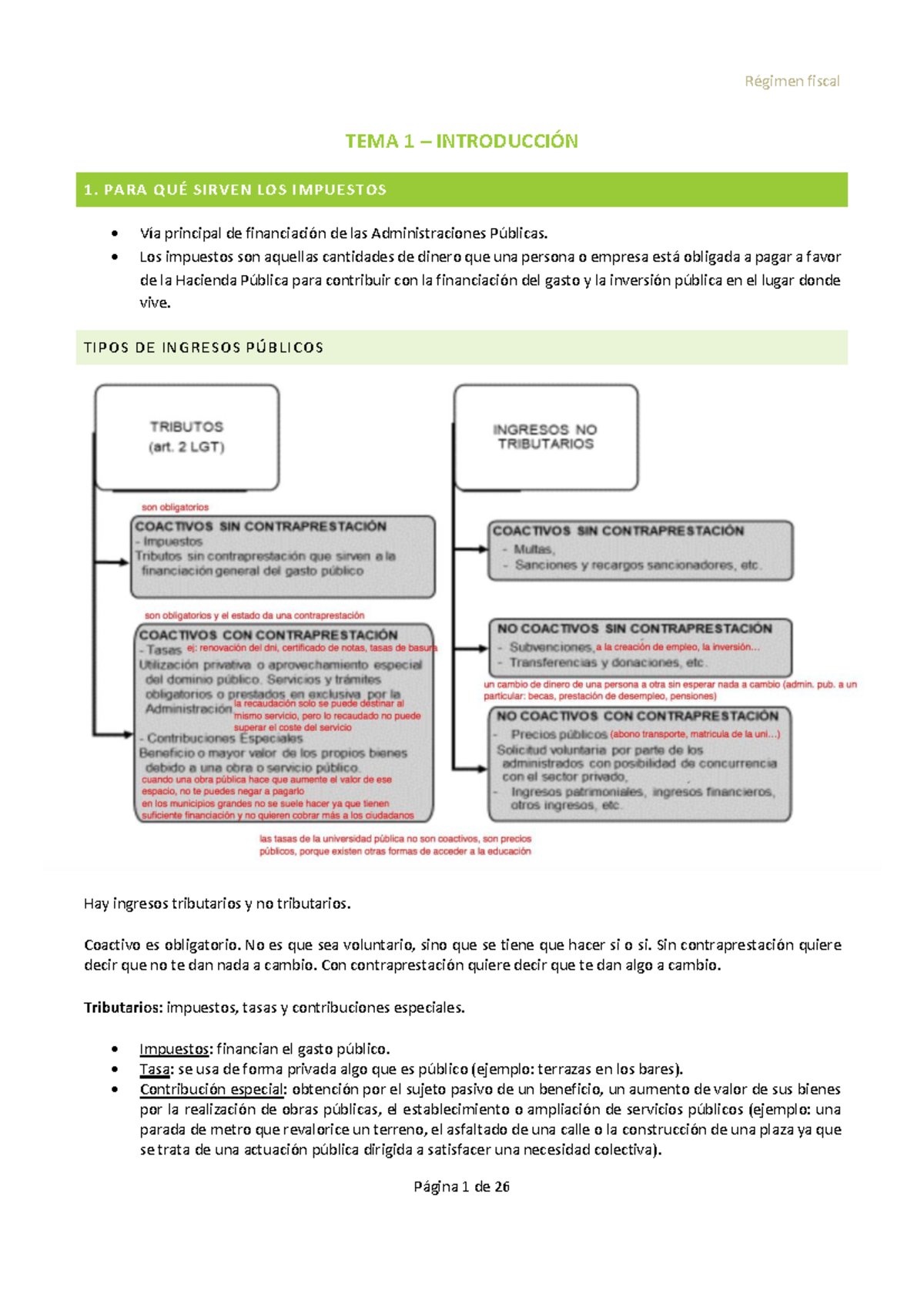 TEMA 1: INTRODUCCIÓN AL RÉGIMEN FISCAL Y TIPOS DE INGRESOS PÚBLICOS ...