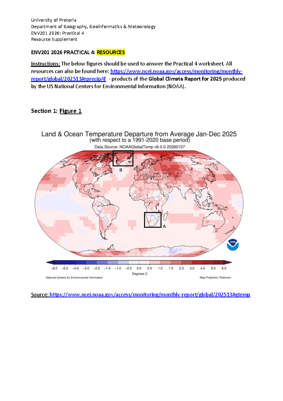 ENV201 2026 Practical 4 Resource Info Sheet for Geography - Studocu