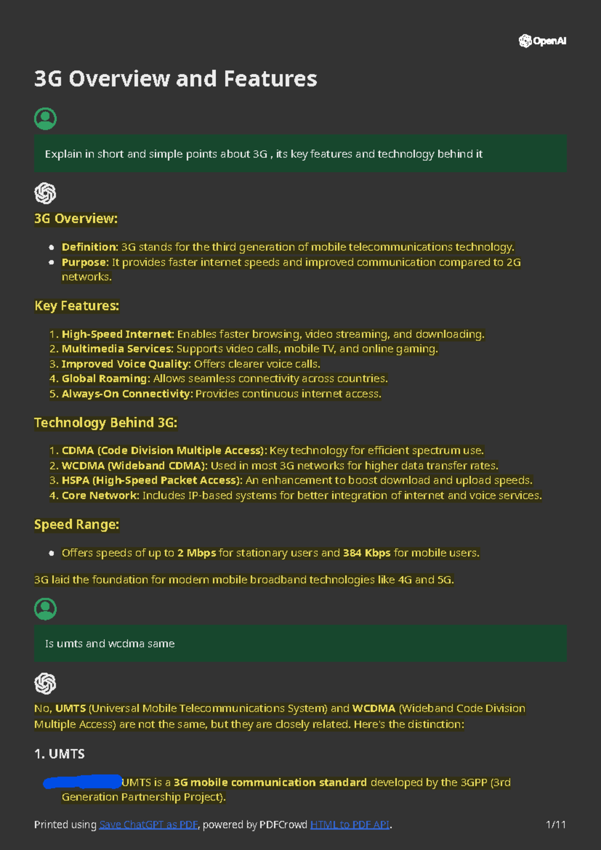 3G Technology Overview: Key Features & Network Components - Studocu