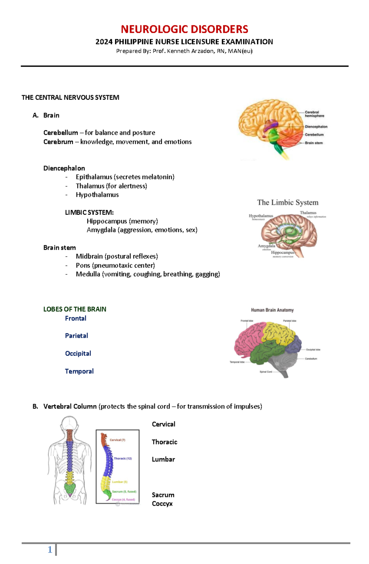 PNLE 2024 Neuro Disorders Handout: Key Concepts & Management Strategies ...