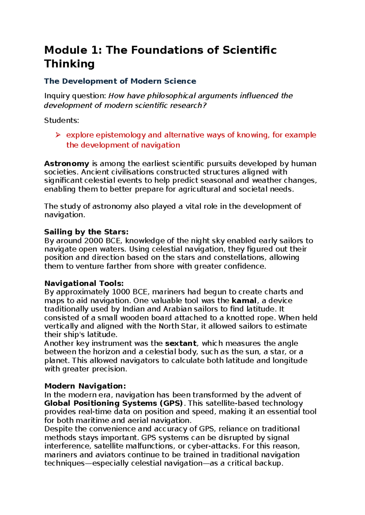 Module 1: Foundations of Scientific Thinking - Key Concepts and ...