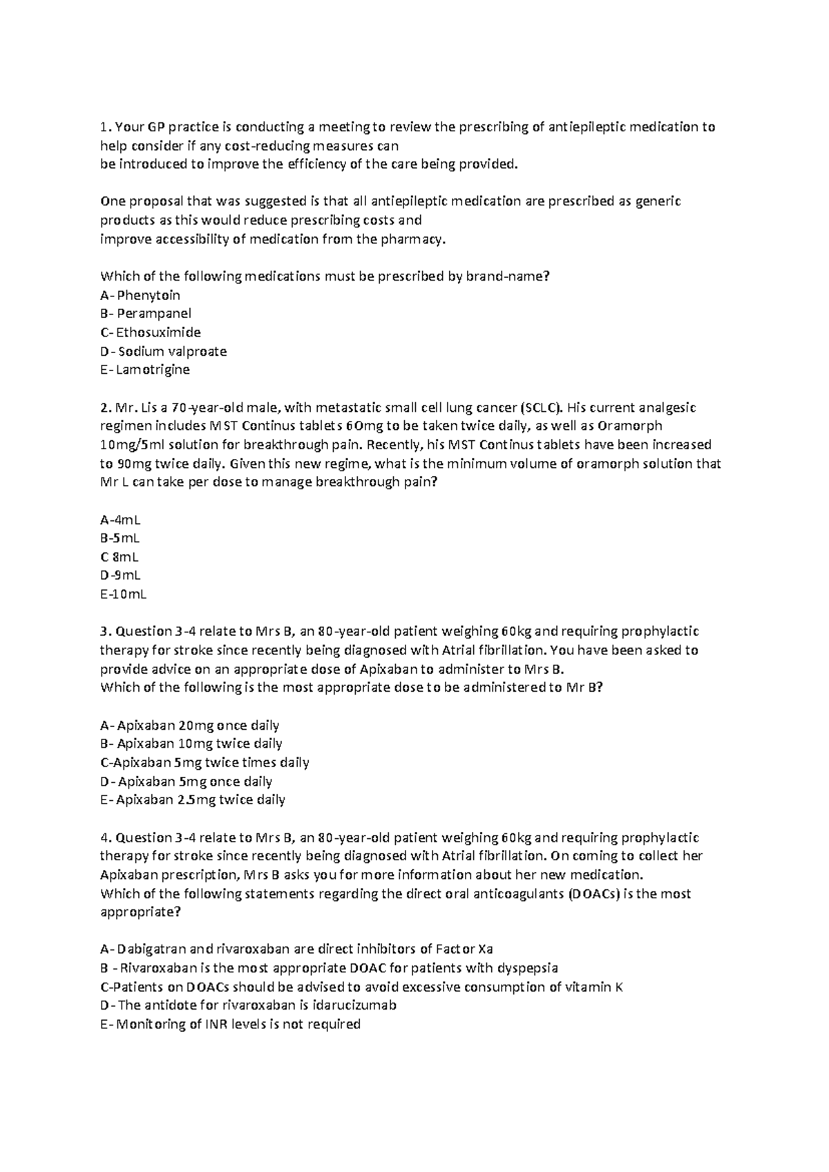 Propharmace mock 2022 - mock - Your GP practice is conducting a meeting ...