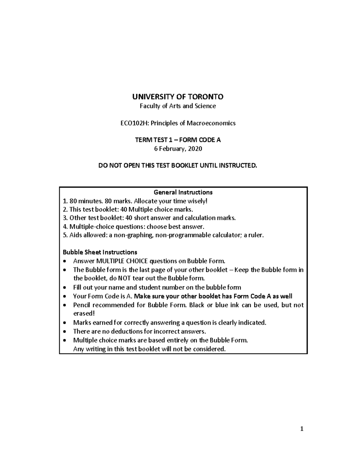ECO102 Midterm 1 - MC Practice Questions & Solutions Overview - Studocu