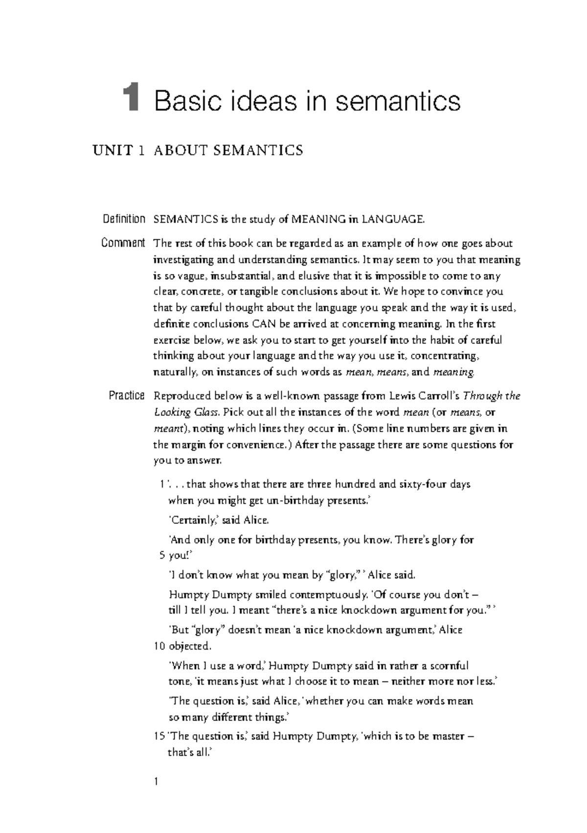 1. About Semantics - ngữ nghĩa học - 1 Basic ideas in semantics UNIT 1 ABOUT SEMANTICS ...