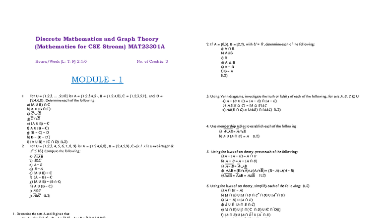 Math QB - MAT23301A - Discrete Mathematics & Graph Theory Question Bank ...