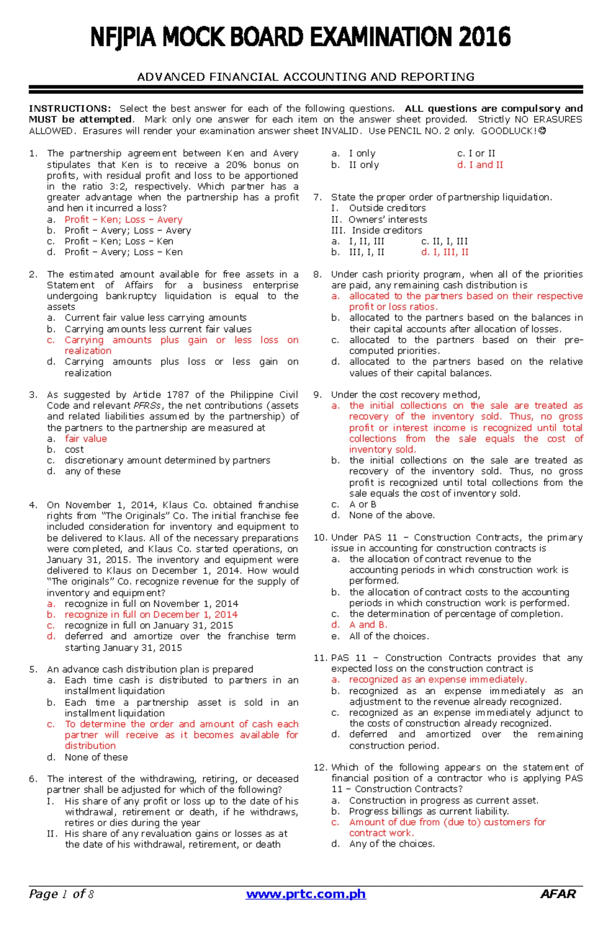 AFAR Theories: Comprehensive Review for CPALE Exam Preparation - Studocu