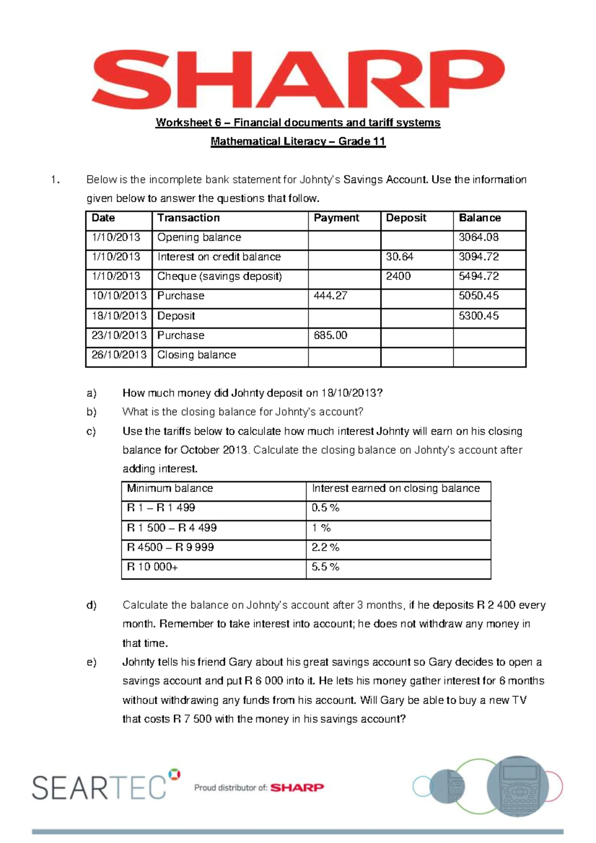 Math lit gr11 finance 2 - Math Lit - Grade 11 learnxtra.co SESSION 4 ...