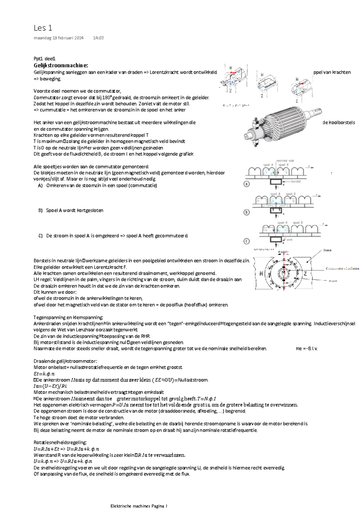 Elektrische machines - Ppt1 deel Gelijkstroommachine: Gelijkspanning ...