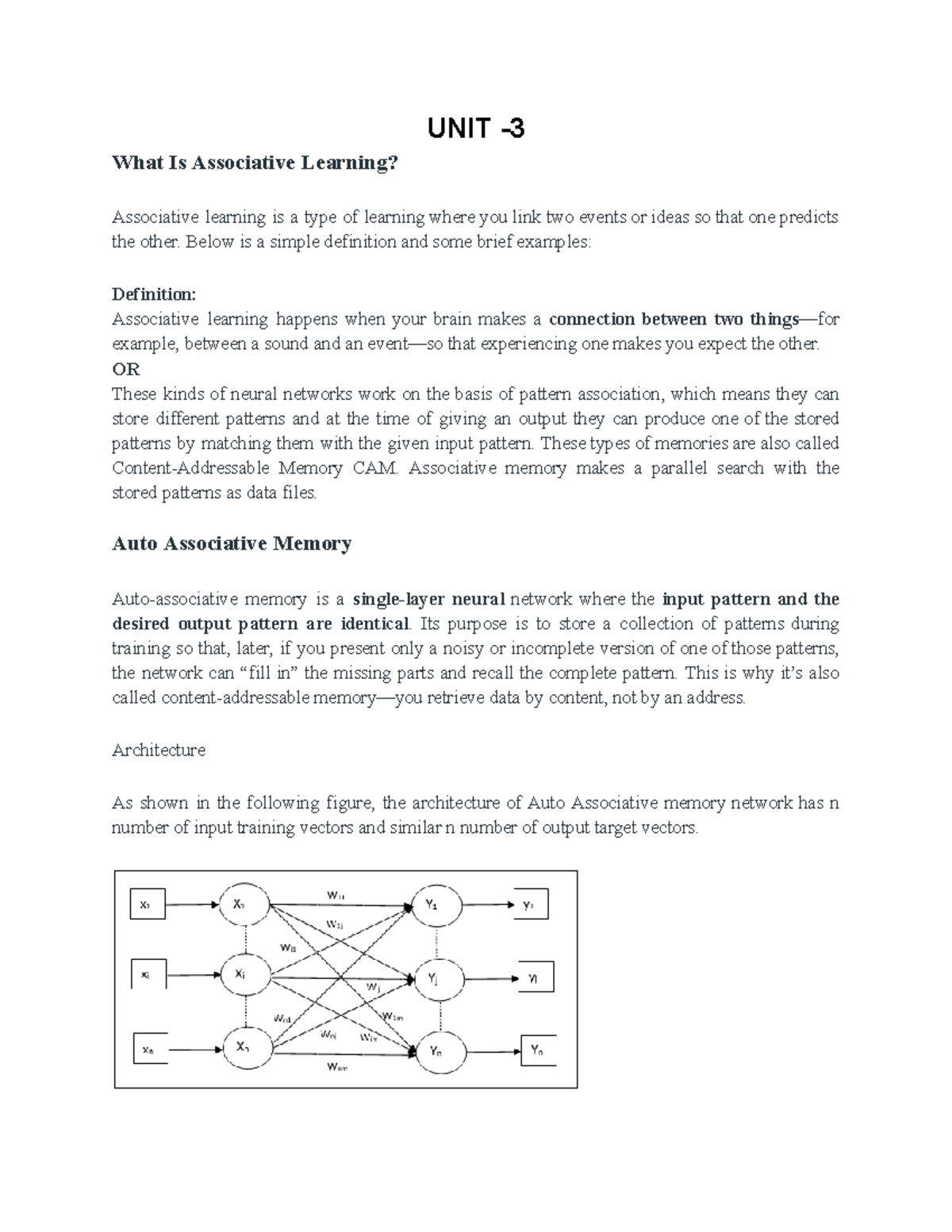 ANN UNIT 3.6 - Understanding Associative Learning and Memory Types ...