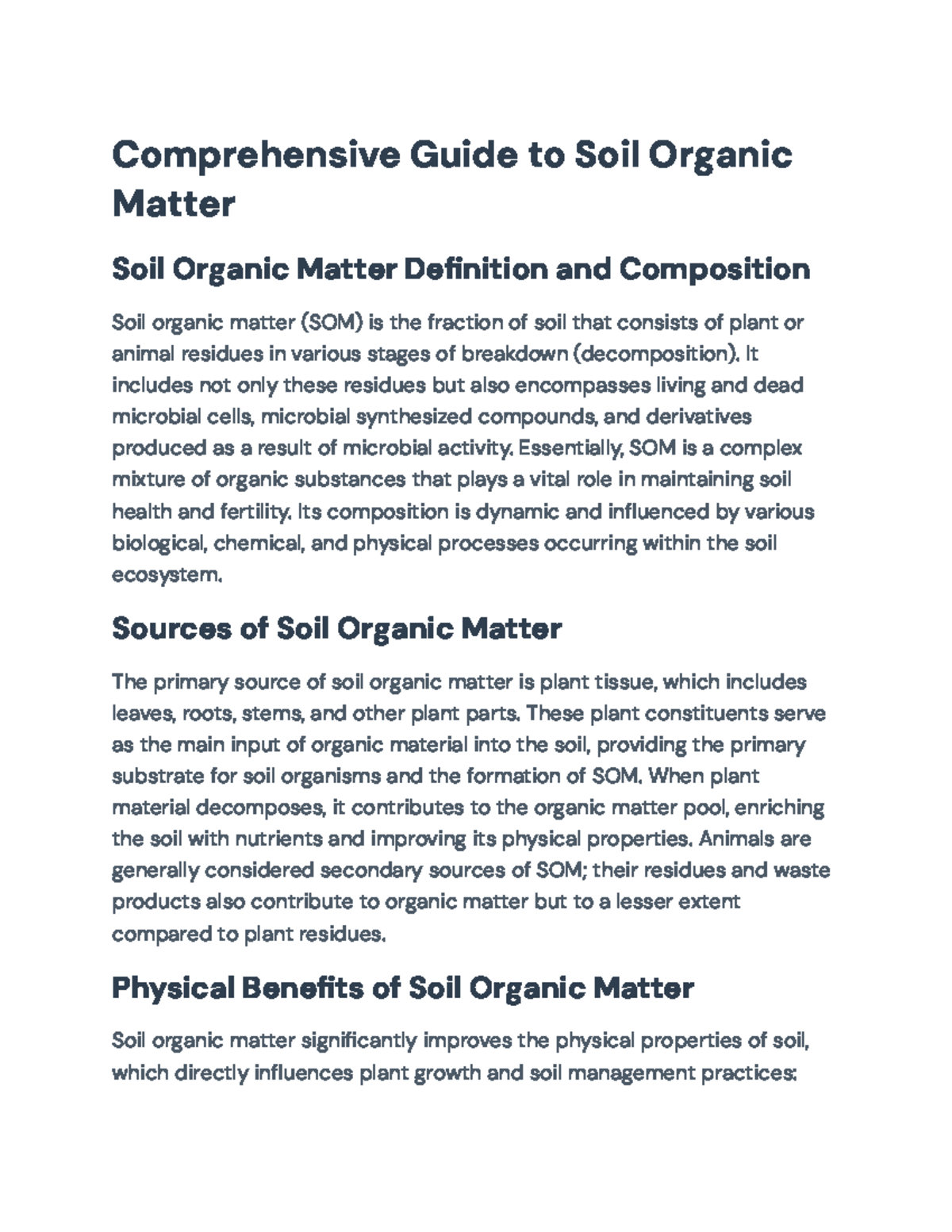 Comprehensive Guide to Soil Organic Matter (SOM) and Its Importance ...