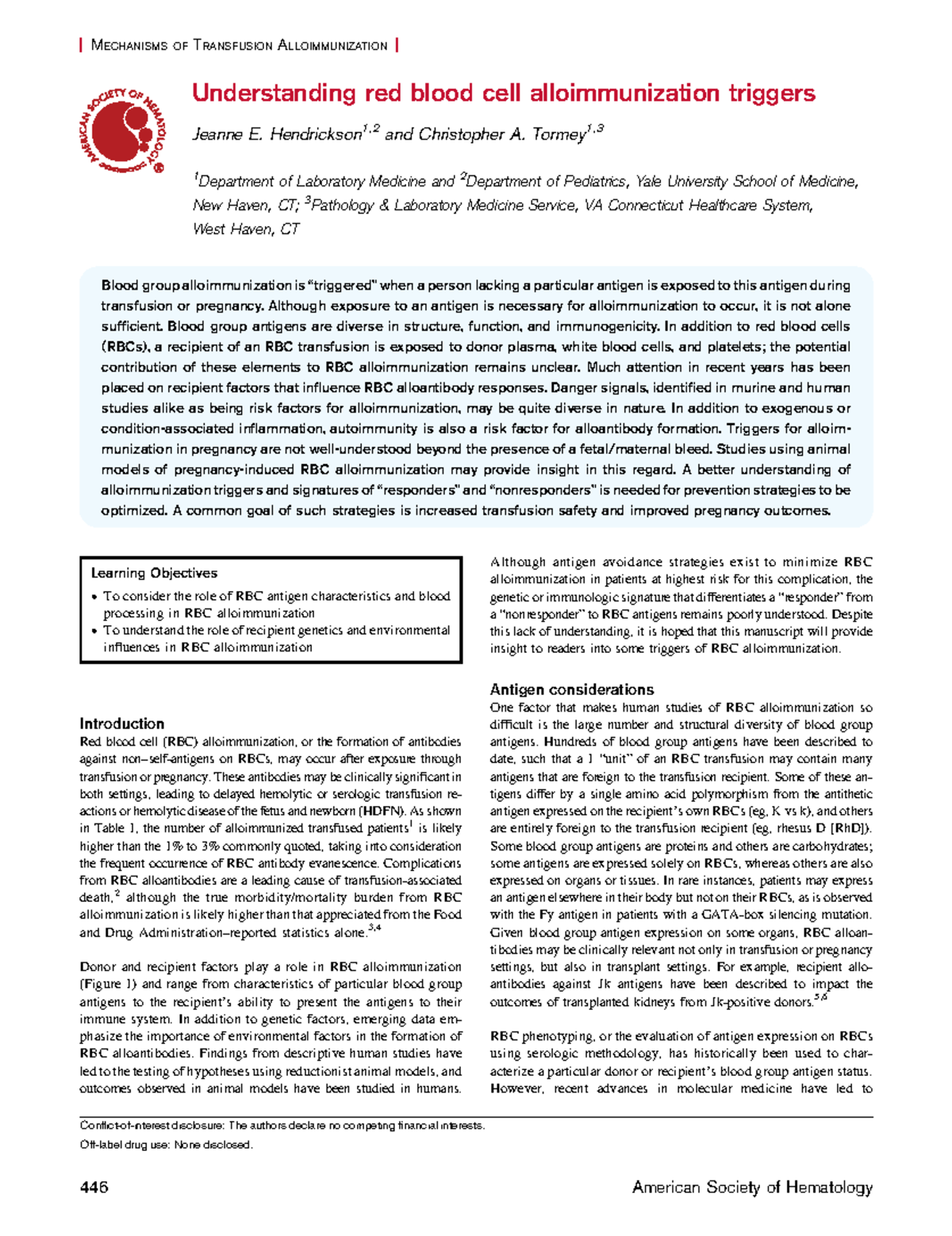 Understanding Triggers of RBC Alloimmunization in Transfusion Settings ...