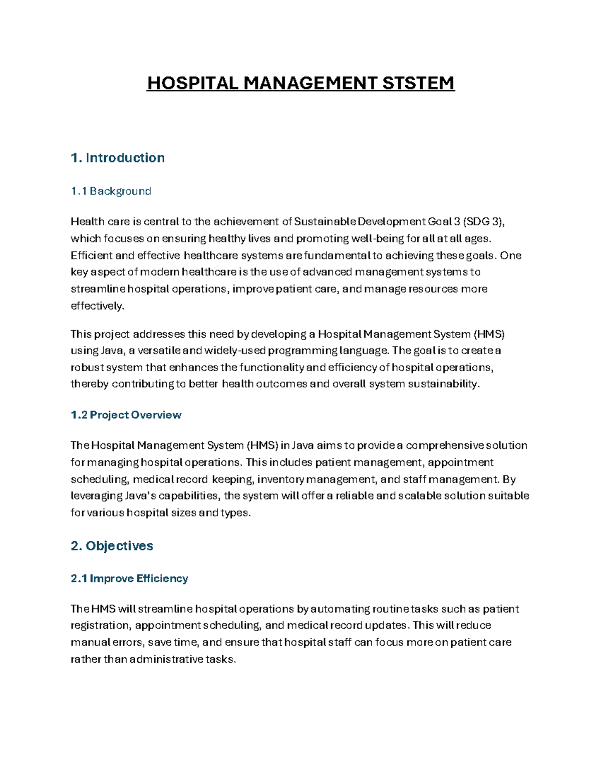 HOSPITAL MANAGEMENT SYSTEM (HMS) Project Overview and Implementation ...