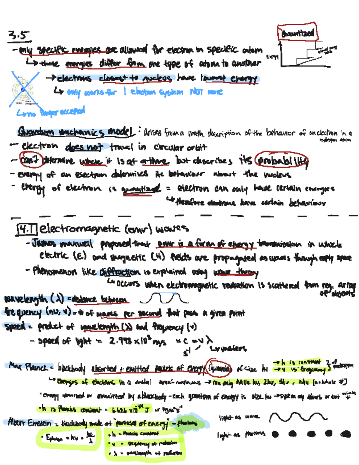 Chem 110 Part 4 - Quantized Energies of Electrons in Atoms - Studocu
