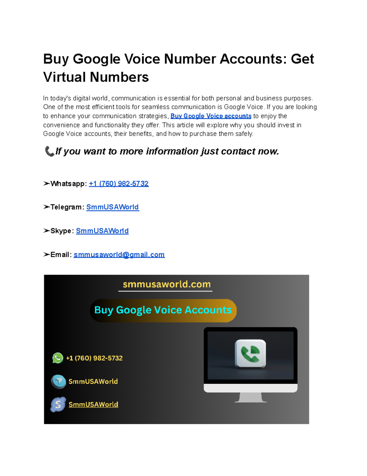 Buy Google Voice Number Accounts Get Virtual Numbers - Buy Google Voice Number Accounts: Get ...