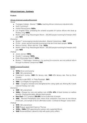 ATH USA OCR complete worksheets - 1 African Americans and civil rights ...
