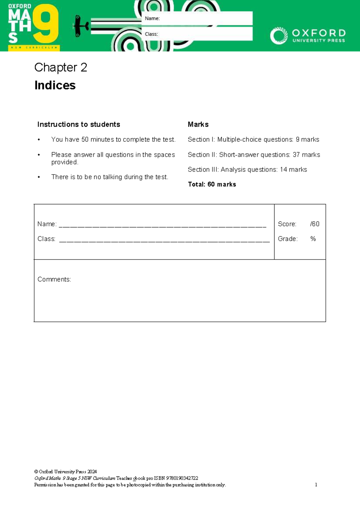 Year 9 Maths 9 Stage 5: Chapter 2 Indices Revision Notes - Studocu