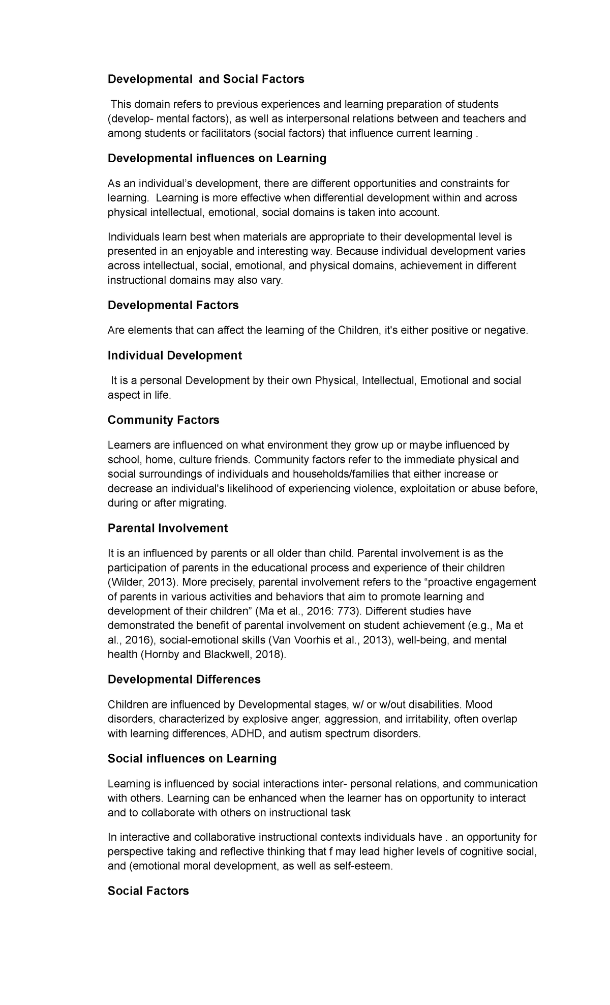 Developmental & Social Factors in Learning: A Comprehensive Overview ...