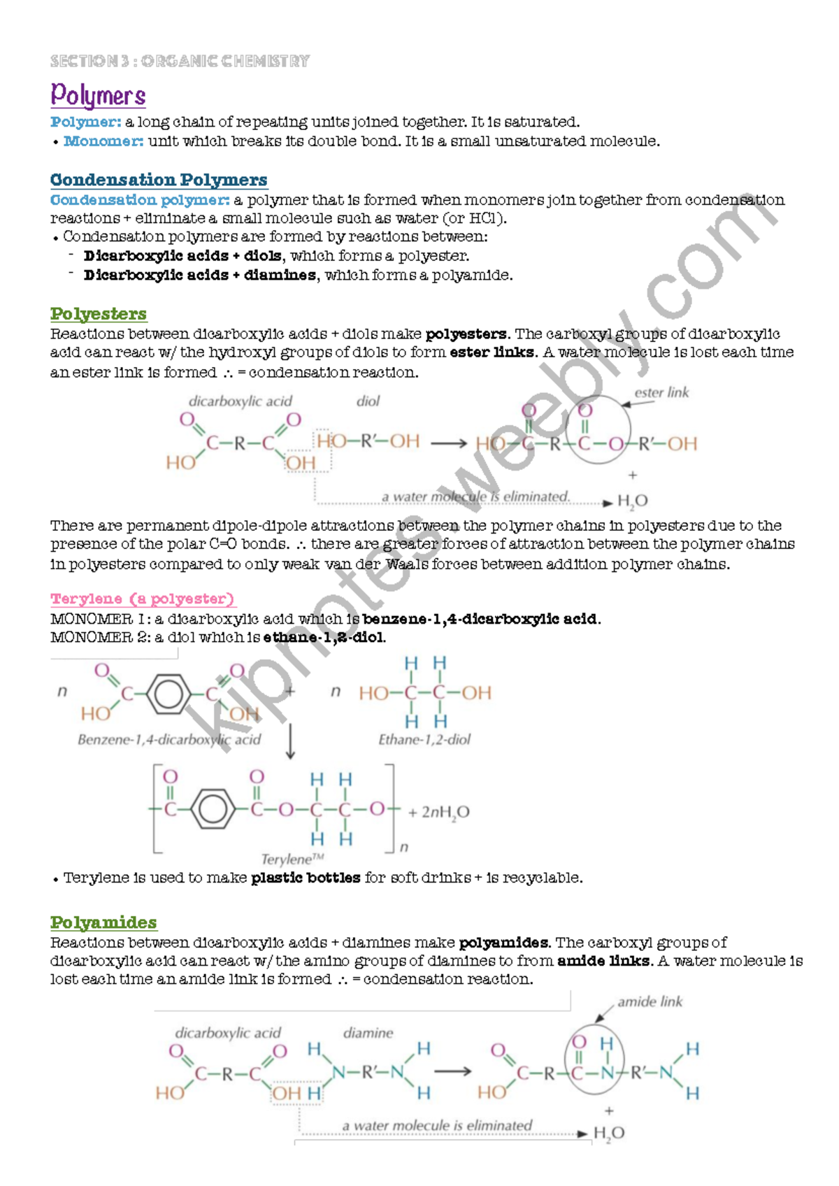 Organic Chemistry: Polymers Overview and Examples (Course Code: OC101 ...
