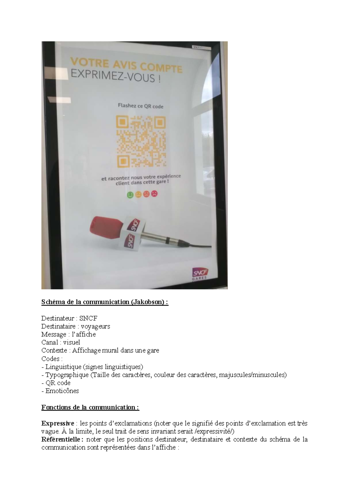 Analyse du Schéma de la Communication (TD10) : SNCF et Voyageurs - Studocu