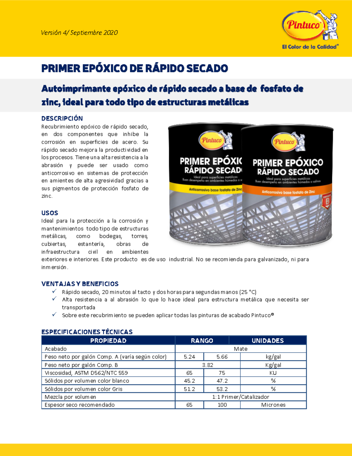 Ficha Técnica del Primer Epóxico Rápido Secado para Estructuras ...