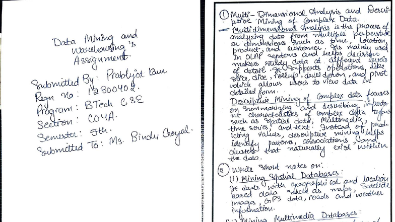 CSE 5th Sem: Data Mining Techniques and Applications - Assignment Notes ...