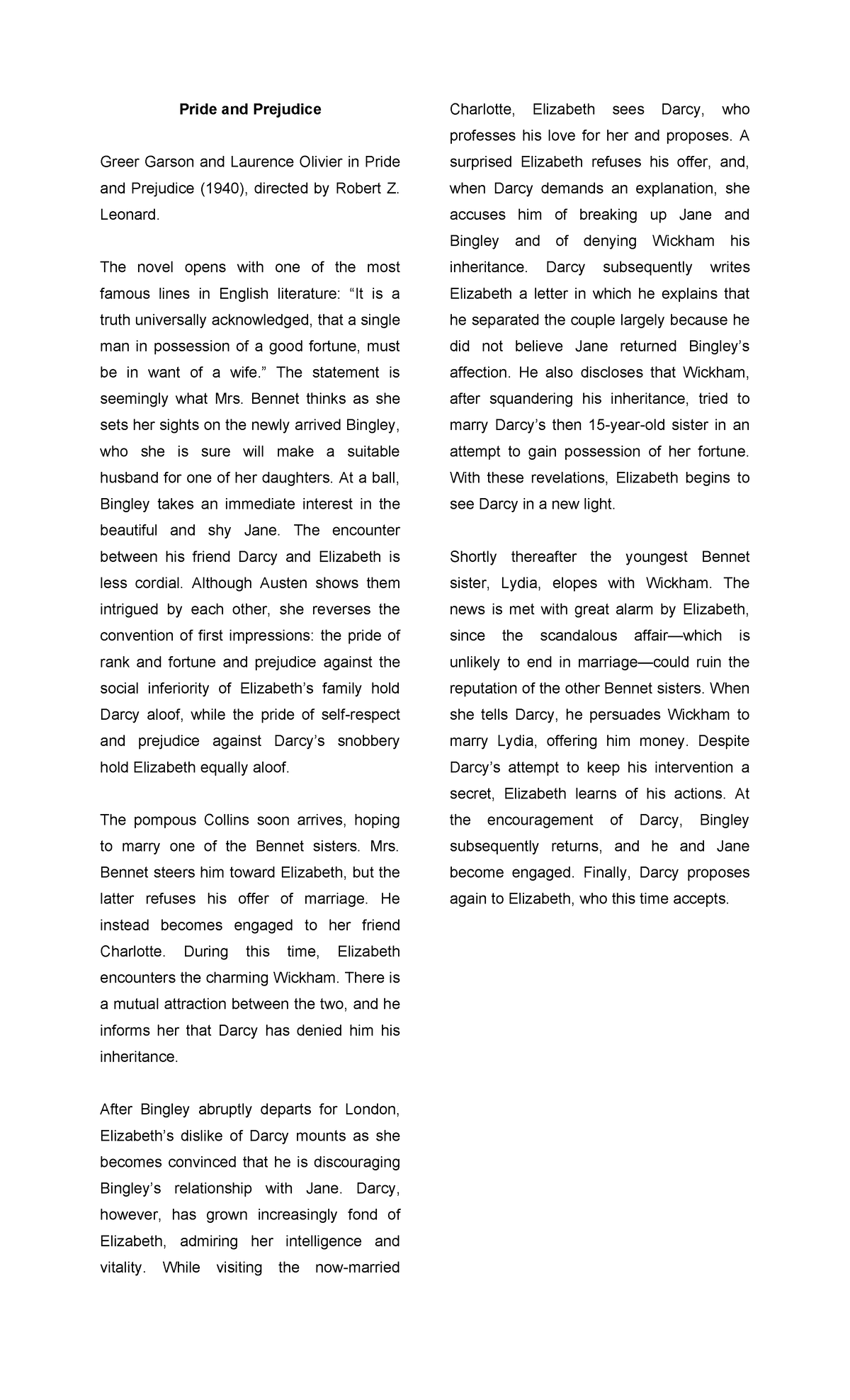 Pride and Prejudice Analysis - Key Themes and Character Dynamics - Studocu
