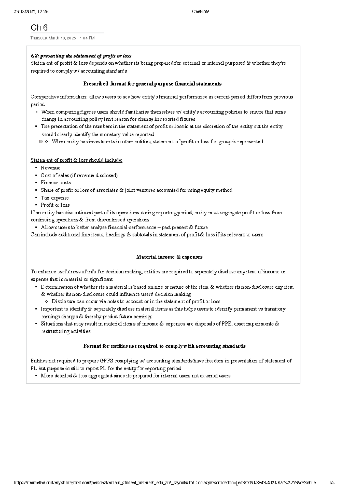 Ch 6: Statement of Profit or Loss - Detailed Explanation - Studocu