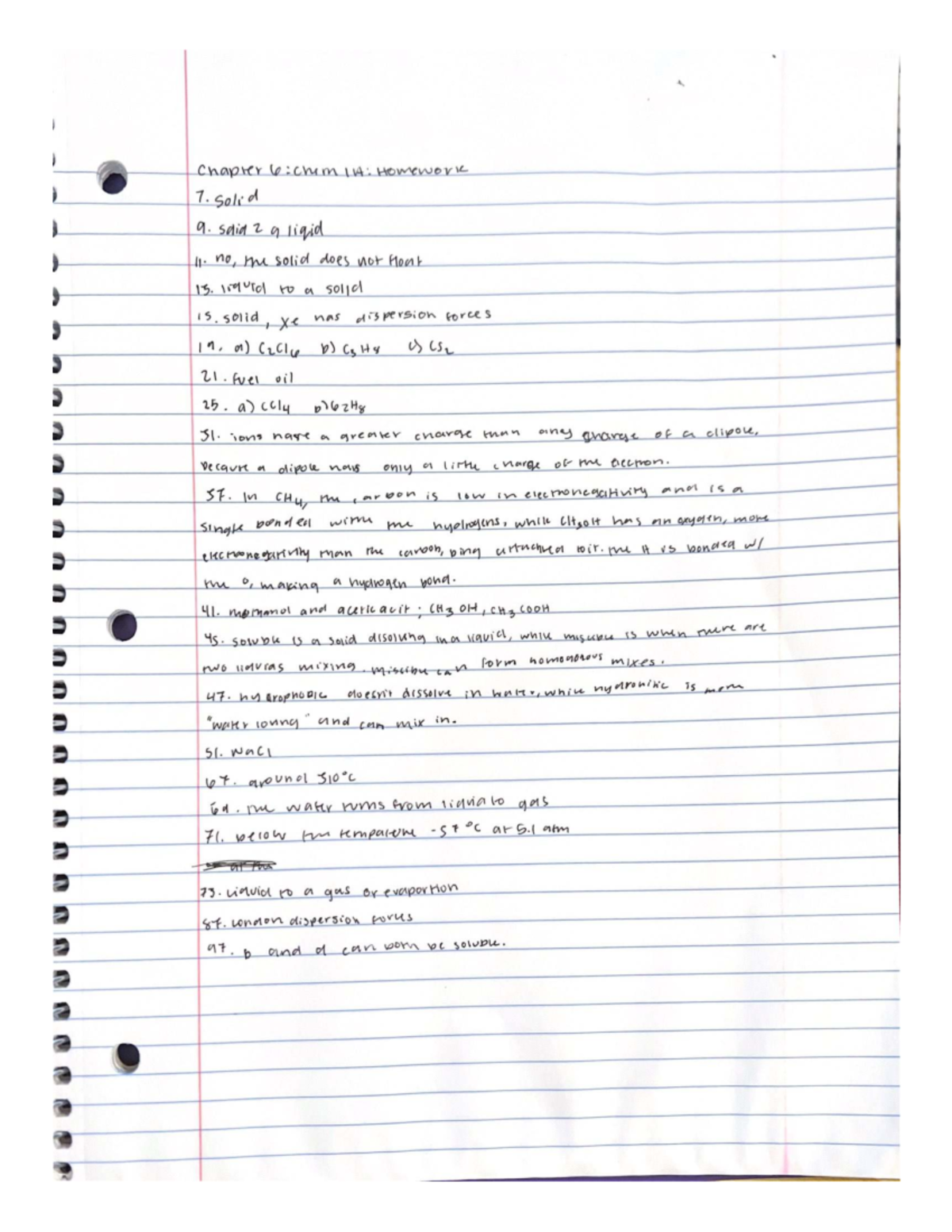 Chapter 6 CHM IA: Homework 7 - Solid and Liquid Interactions - Studocu