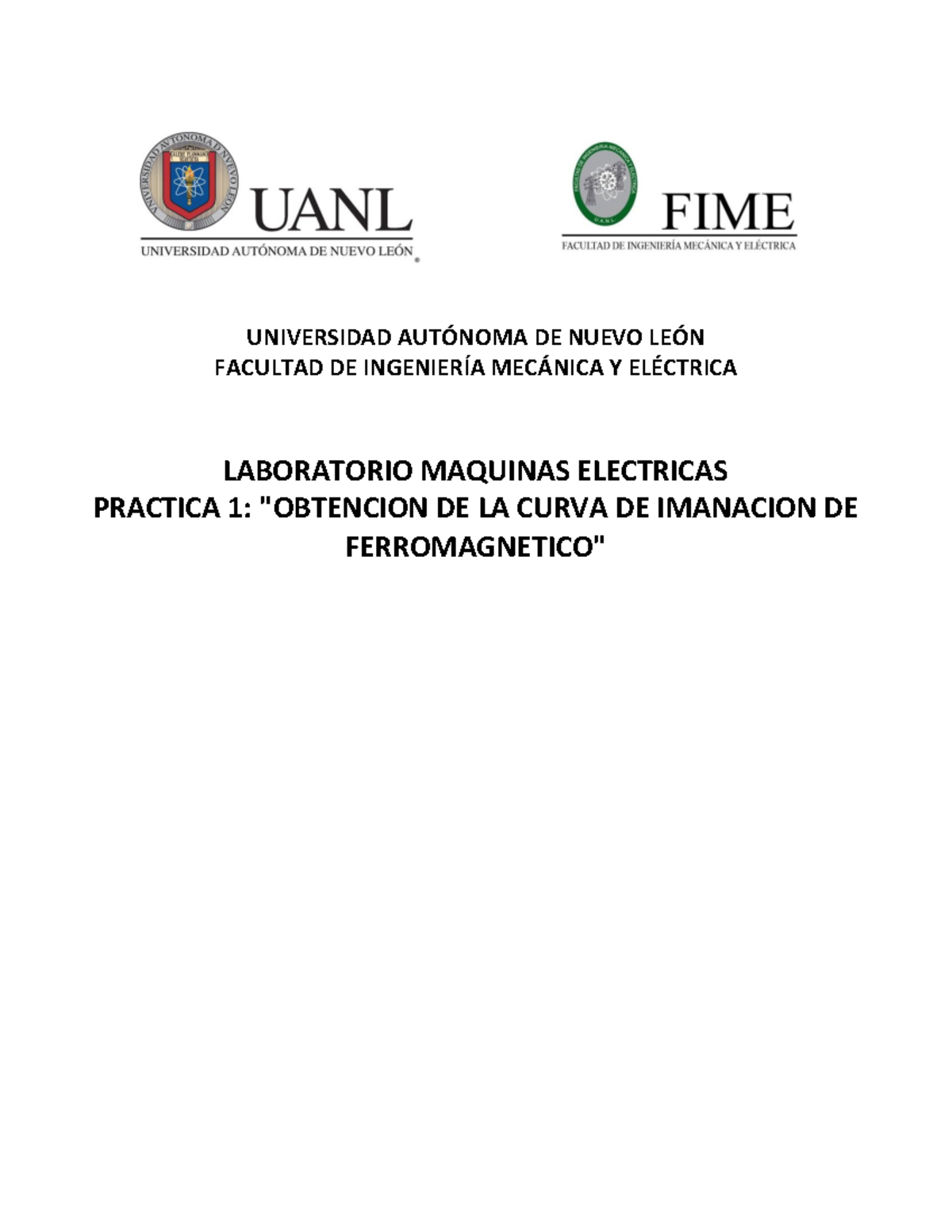 Maquinas Practica 1 - Máquinas Eléctricas Y Laboratorio - UNIVERSIDAD AUTÓNOMA DE NUEVO LEÓN ...