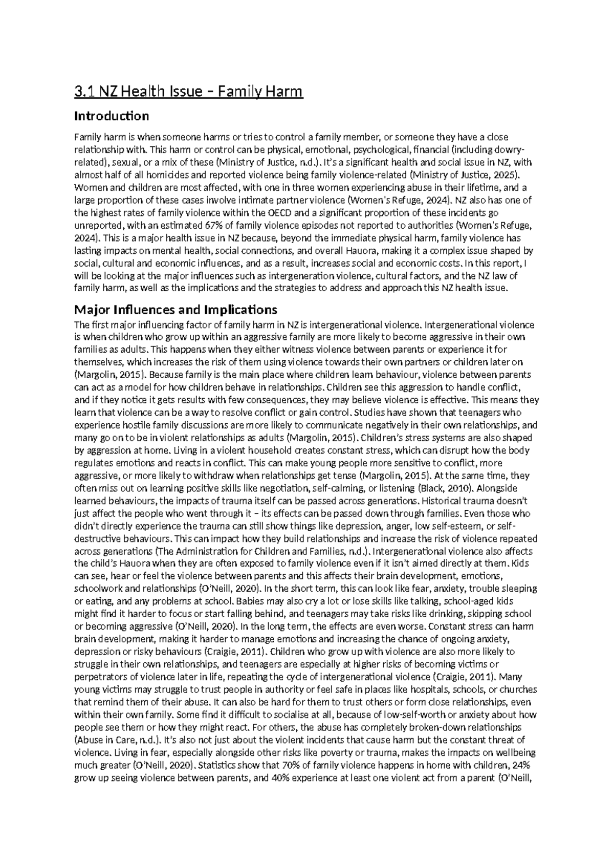 3.1 NZ Health Issue: Understanding Family Harm and Its Impacts - Studocu