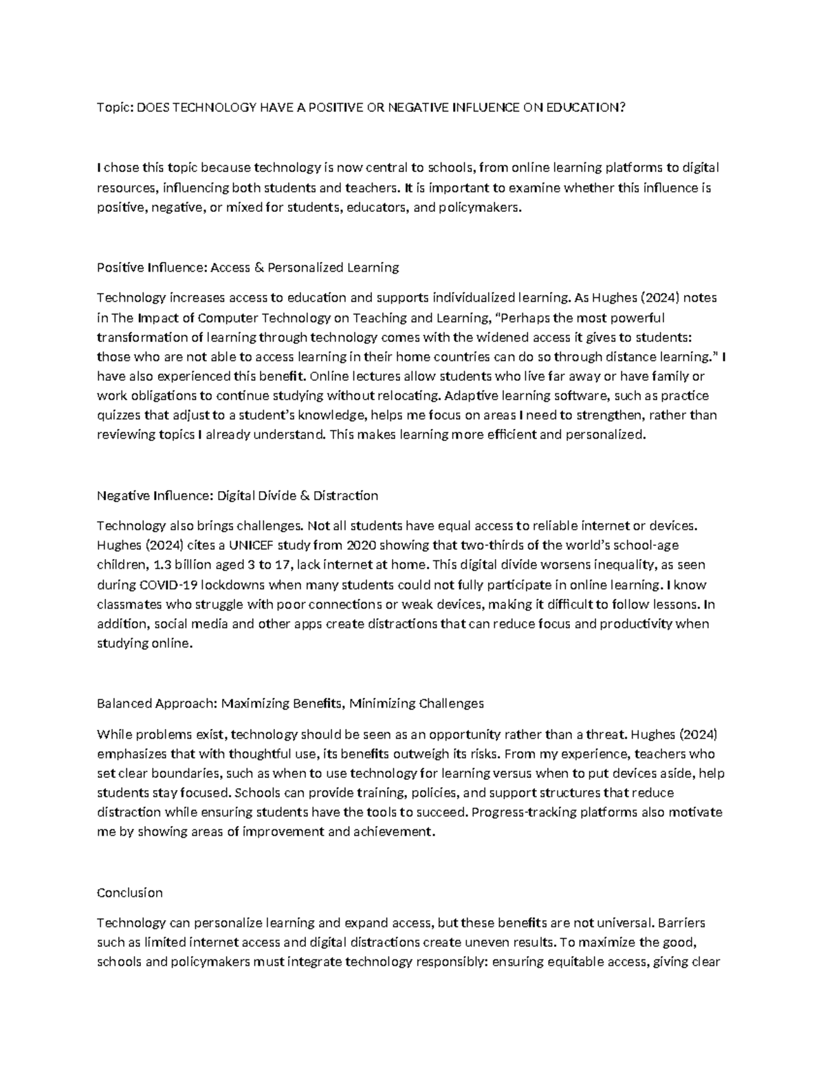 Unit 2 Assignment: The Impact of Technology on Education - Studocu