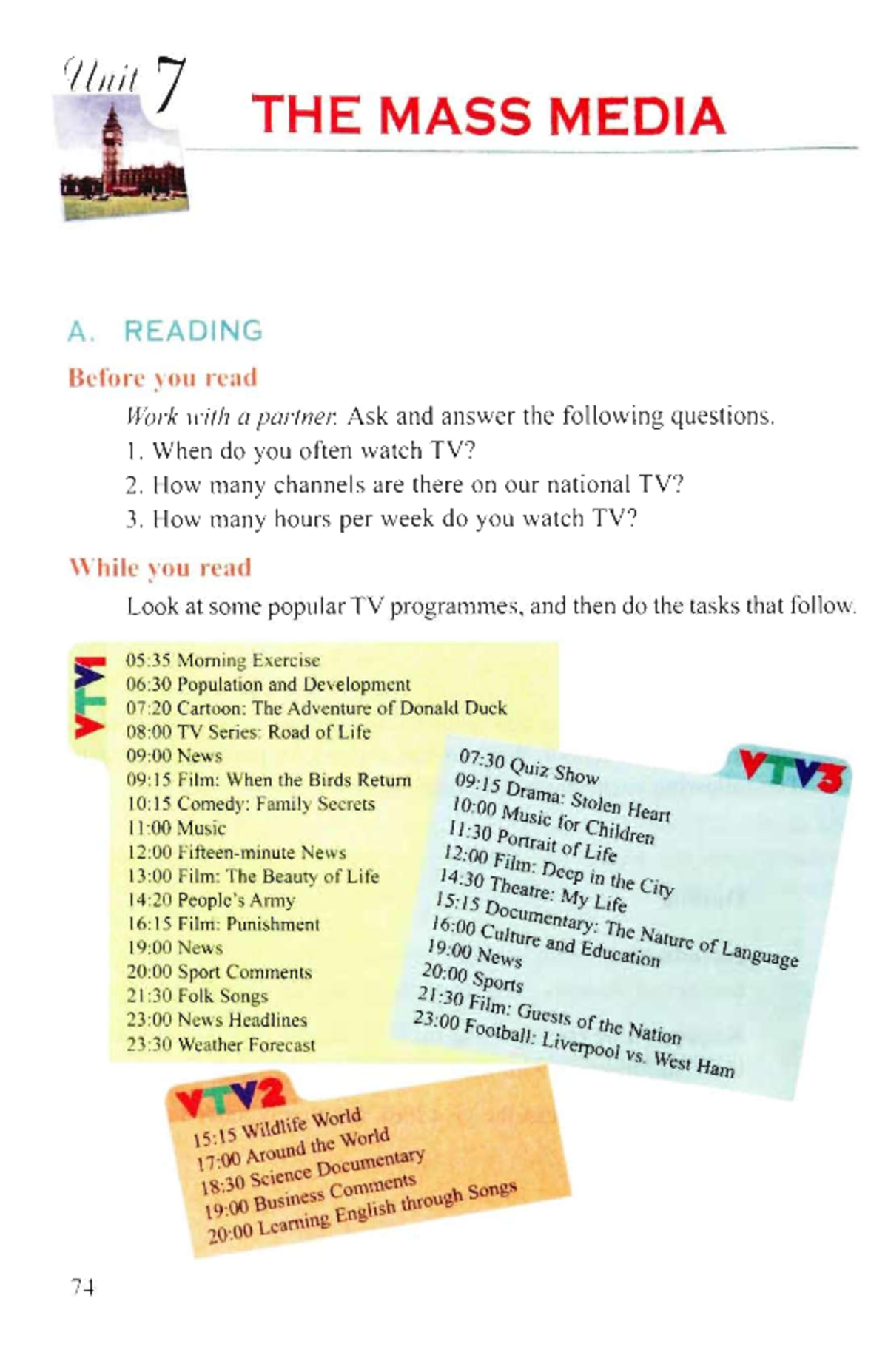 Unit 7: The Mass Media - Reading & Writing Activities - Studocu