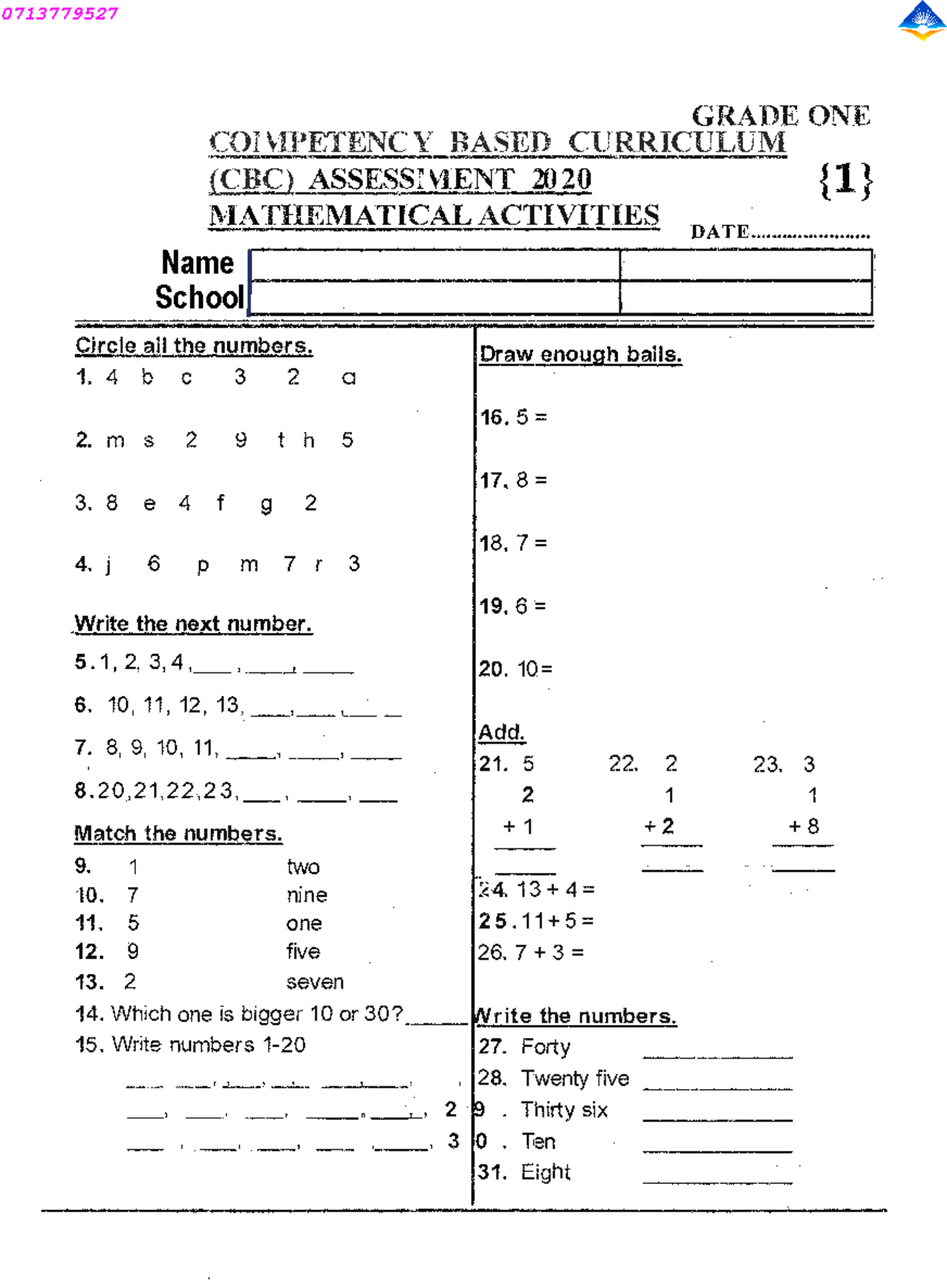 MATH 1 - Teaching Notes for CBC Math Activities and Assessment - Studocu