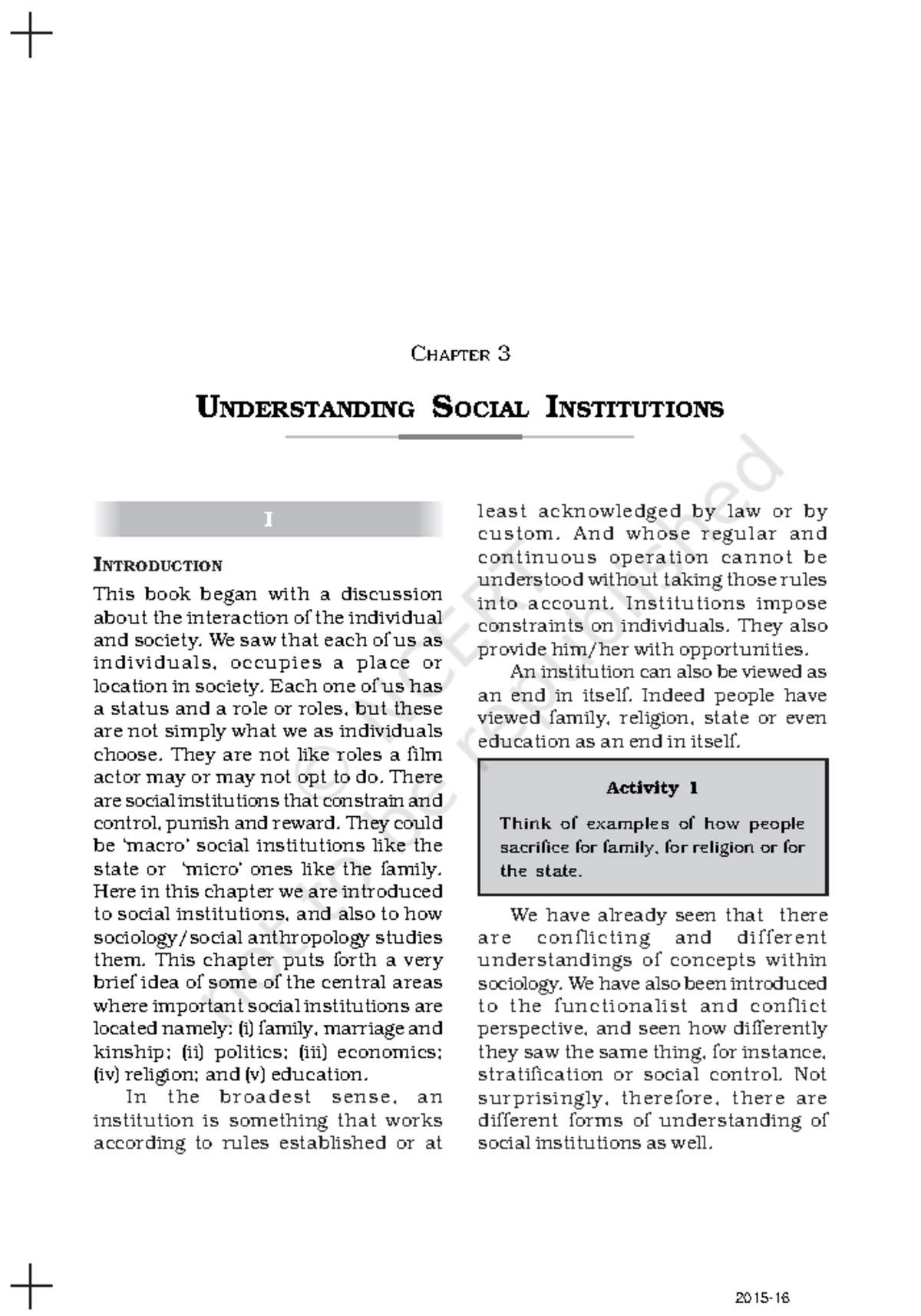 Understanding Social Institutions: Sociology Chapter 3 Insights - Studocu