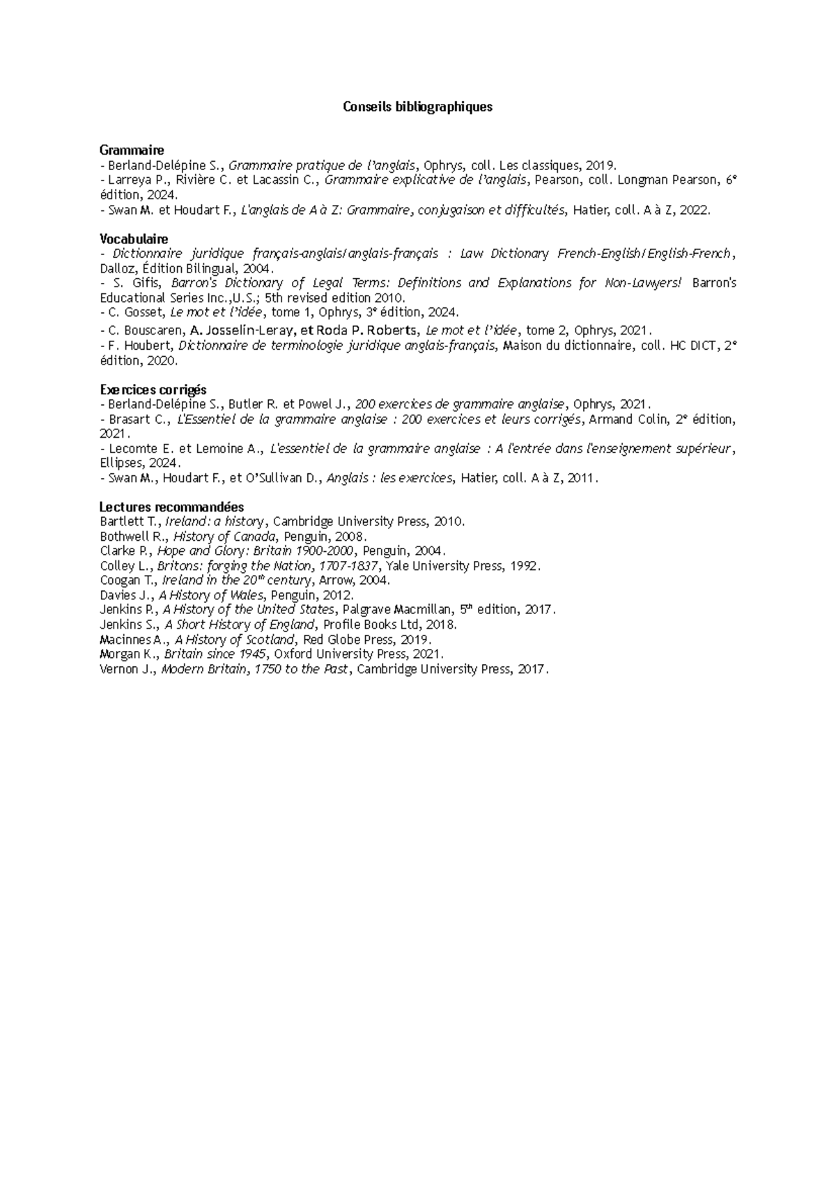 Kit de rentrée 2025 - Premiers cours : Grammaire et Vocabulaire - Studocu