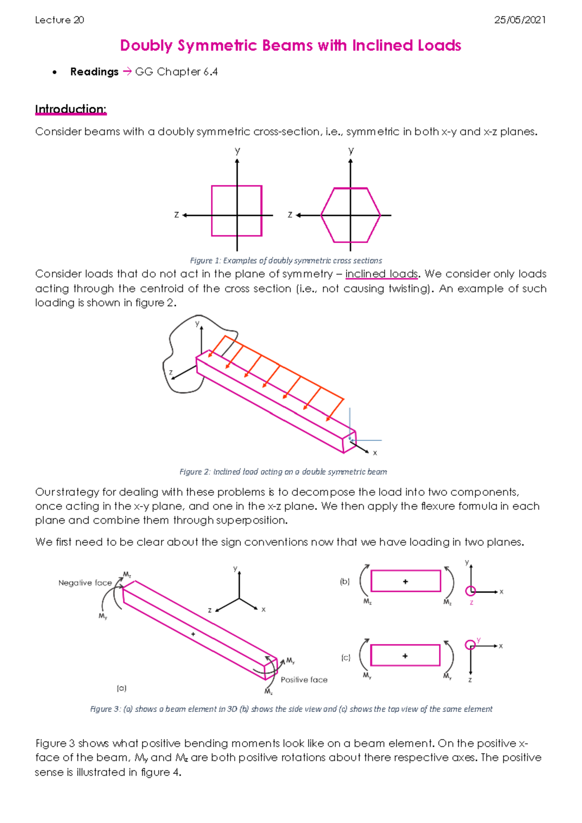 Lecture 20 - Doubly Symmetric Beams with Inclined Loads Analysis - Studocu