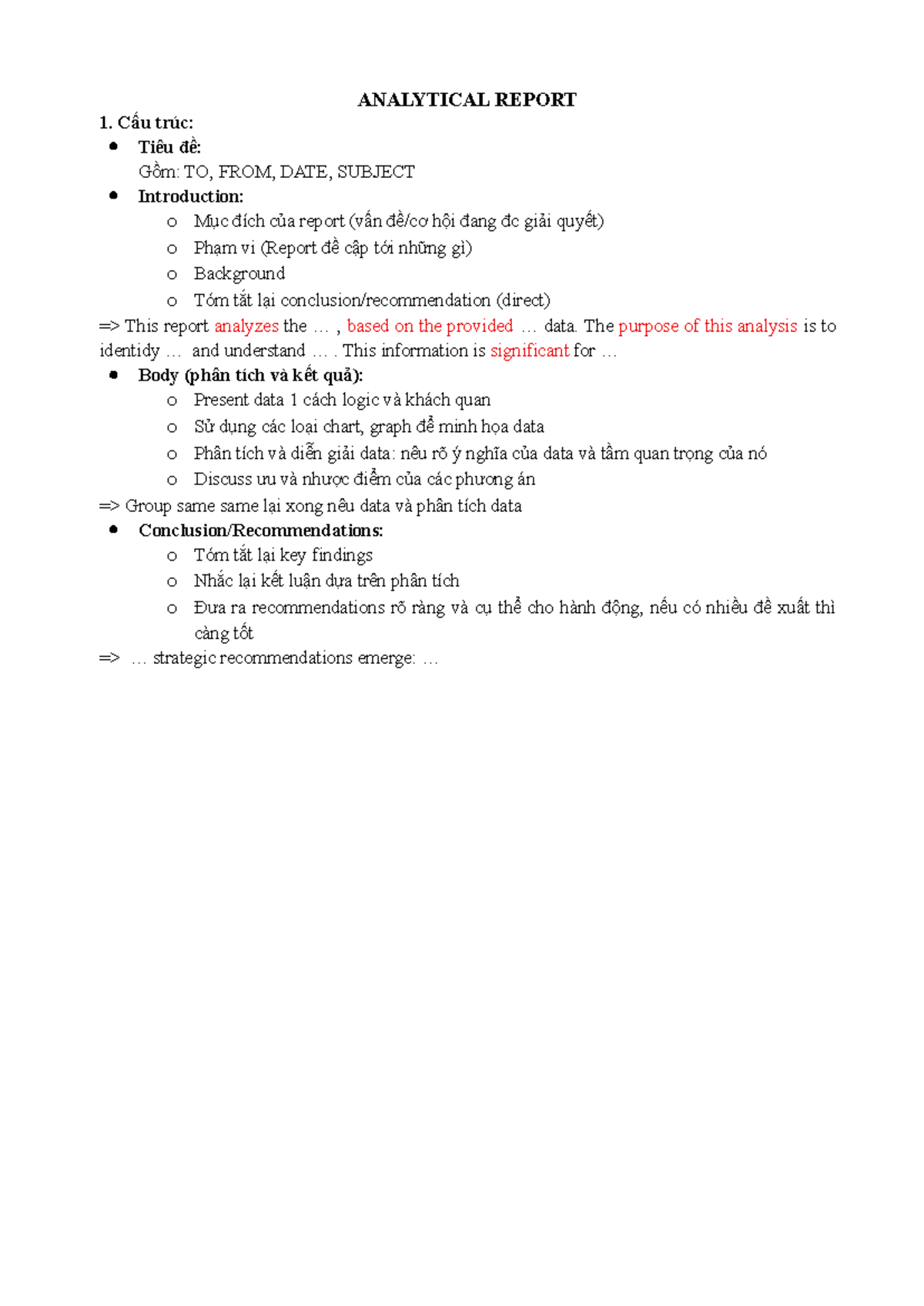 ANALYTICAL REPORT 1: Structure and Key Components - Studocu