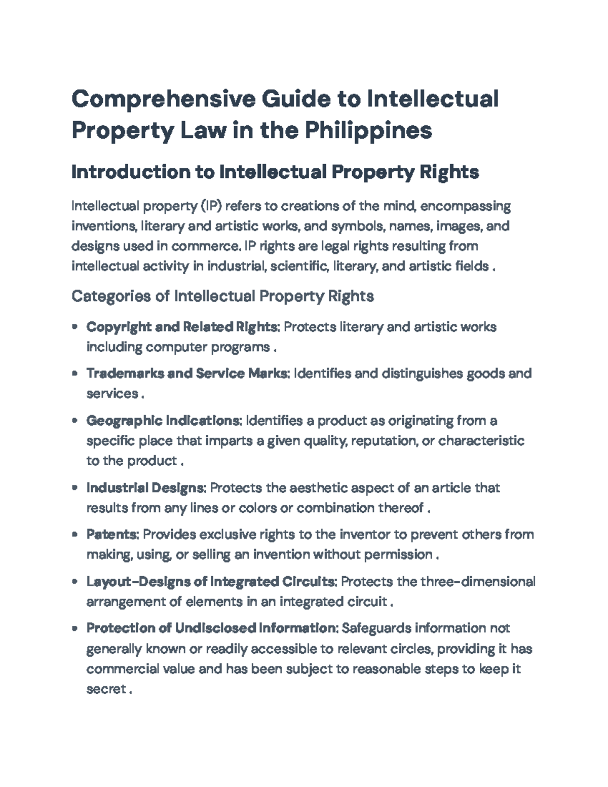 Comprehensive Overview of IP Law in the Philippines: Patents ...