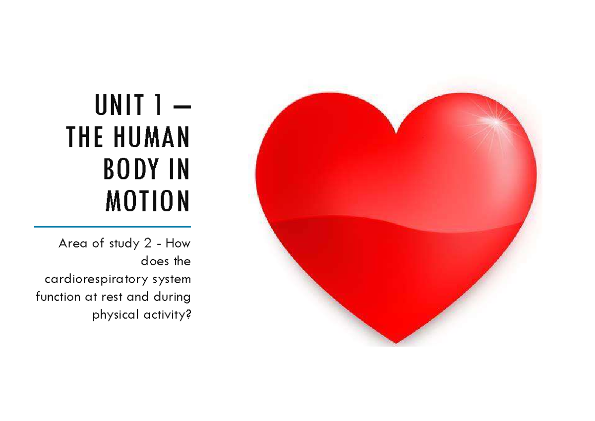 Unit 1: The Human Body in Motion - Cardiovascular System - Studocu