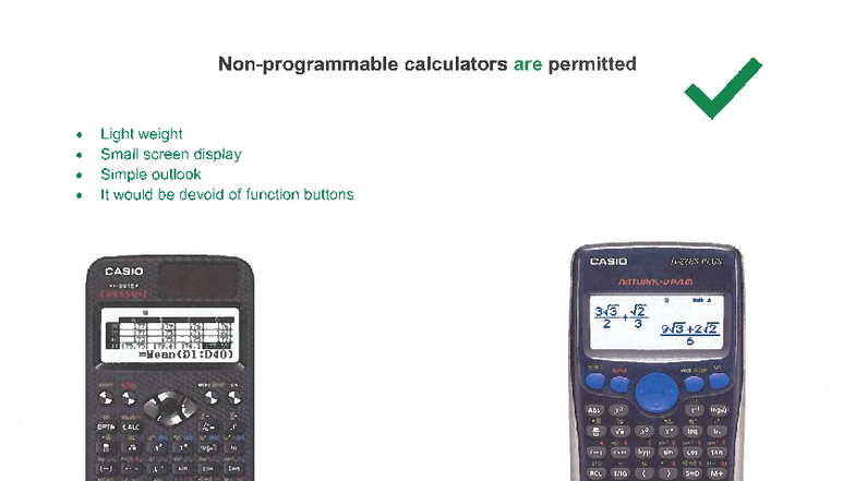 Non-Programmable Calculators Permitted for Math A (79 WI) - Studocu