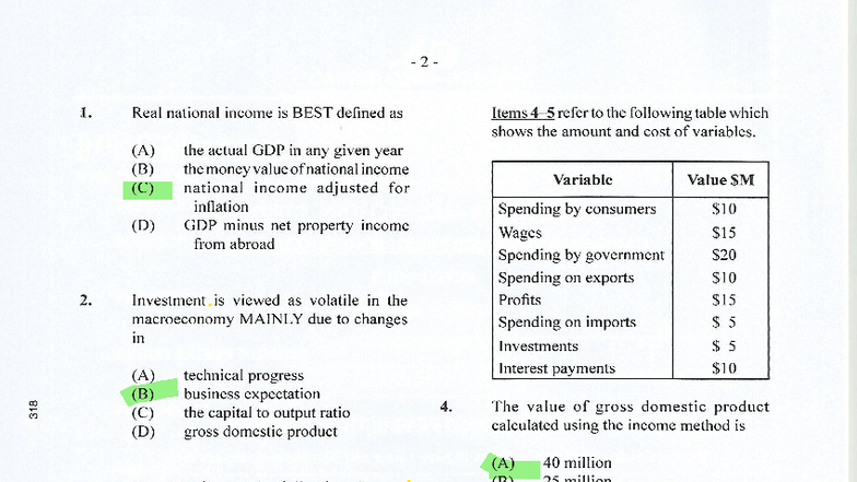 CAPE Economics Unit 2 Paper 1 Exam Review 2019 - Studocu