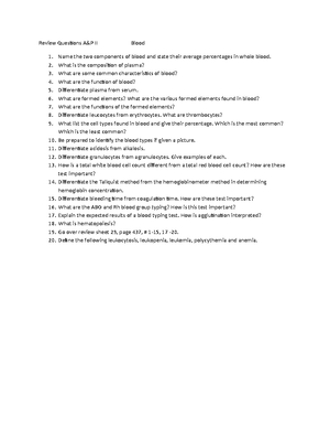 Excercse 33 part 2 - A&P2 Excercise 33 Part 2 Homework - HW: Exercise ...