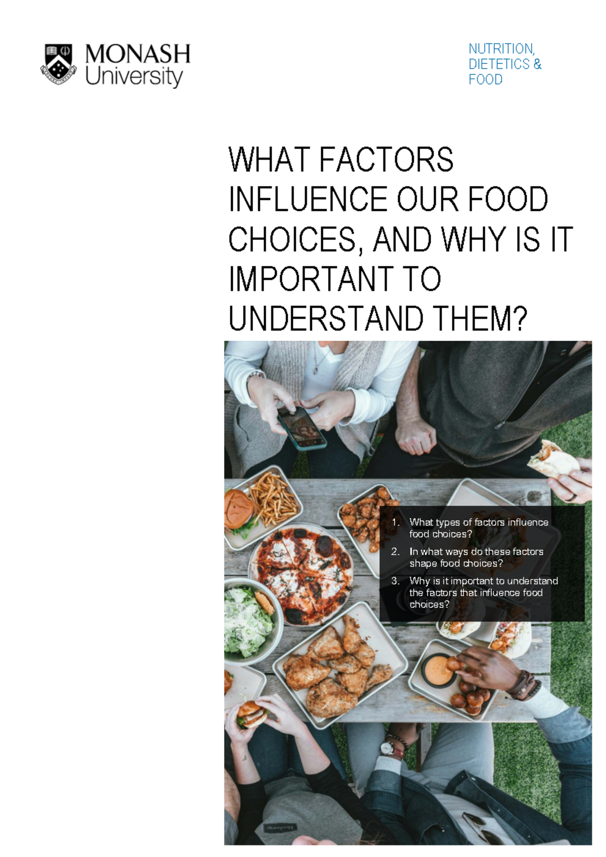 NUTRITION 101: Factors Influencing Food Choices Explained - Studocu