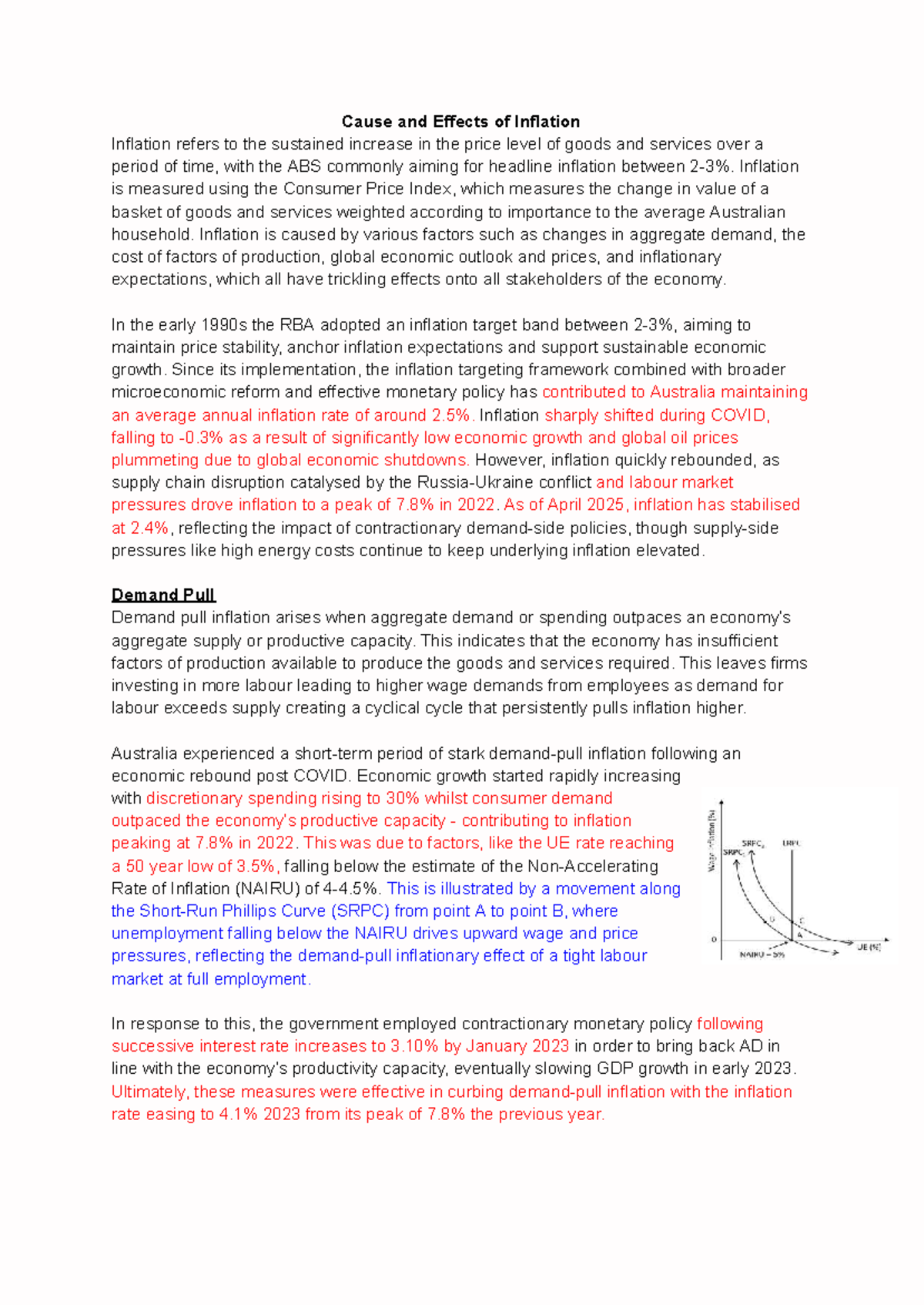 Inflation Essay: Causes, Effects, and Economic Implications - Studocu
