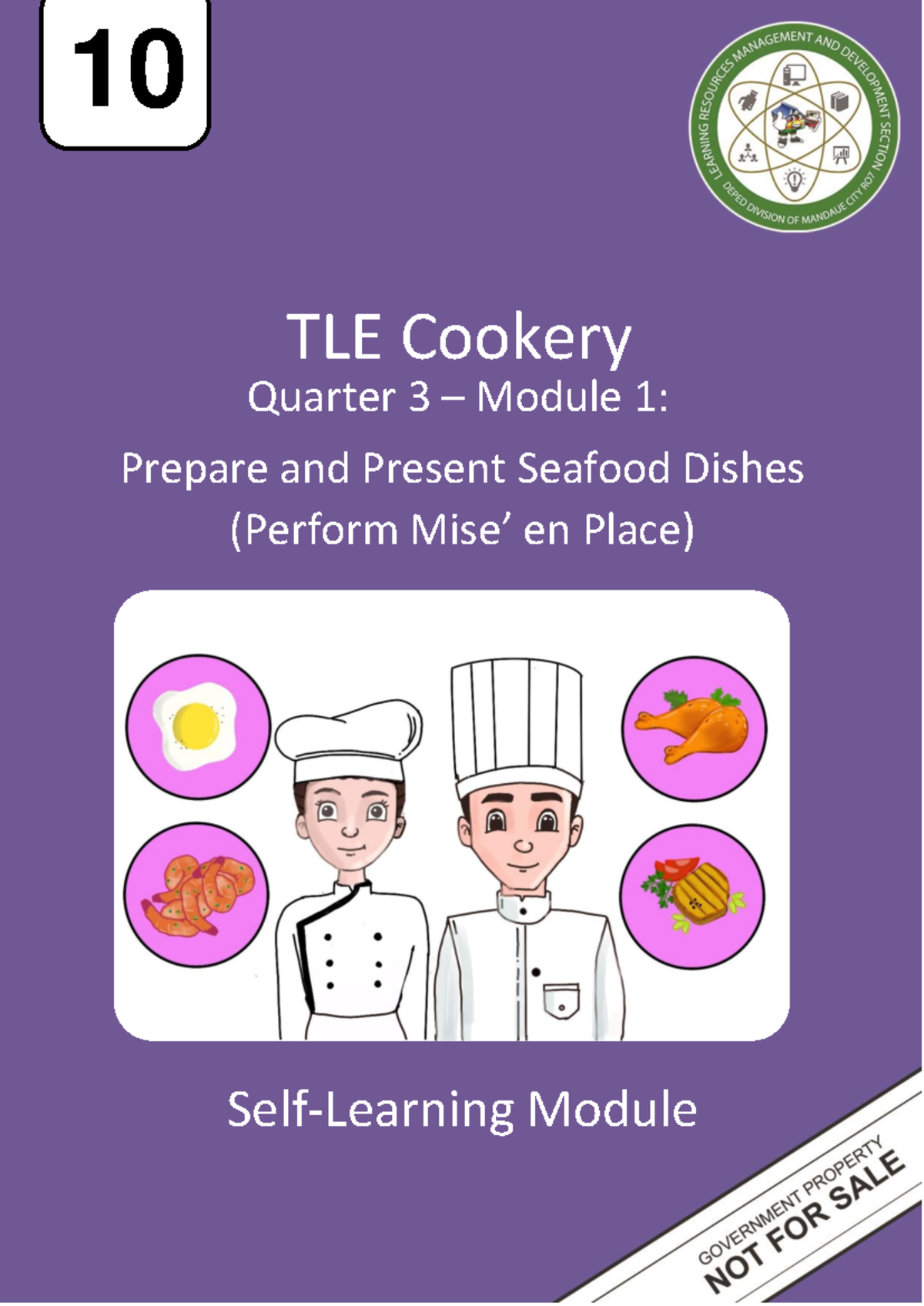 TLE 10 Cookery Q3 Mod 1: Preparing & Presenting Seafood Dishes - Studocu