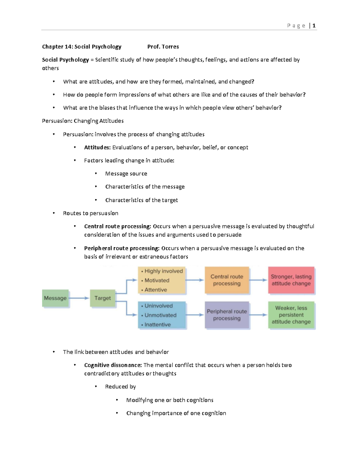 Chapter 14: Social Psychology Lecture Notes - Studocu