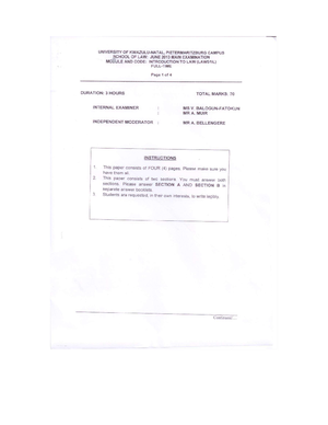 [Solved] Yini inhloso yenganekwane inganeko - Public Law N6 - Studocu