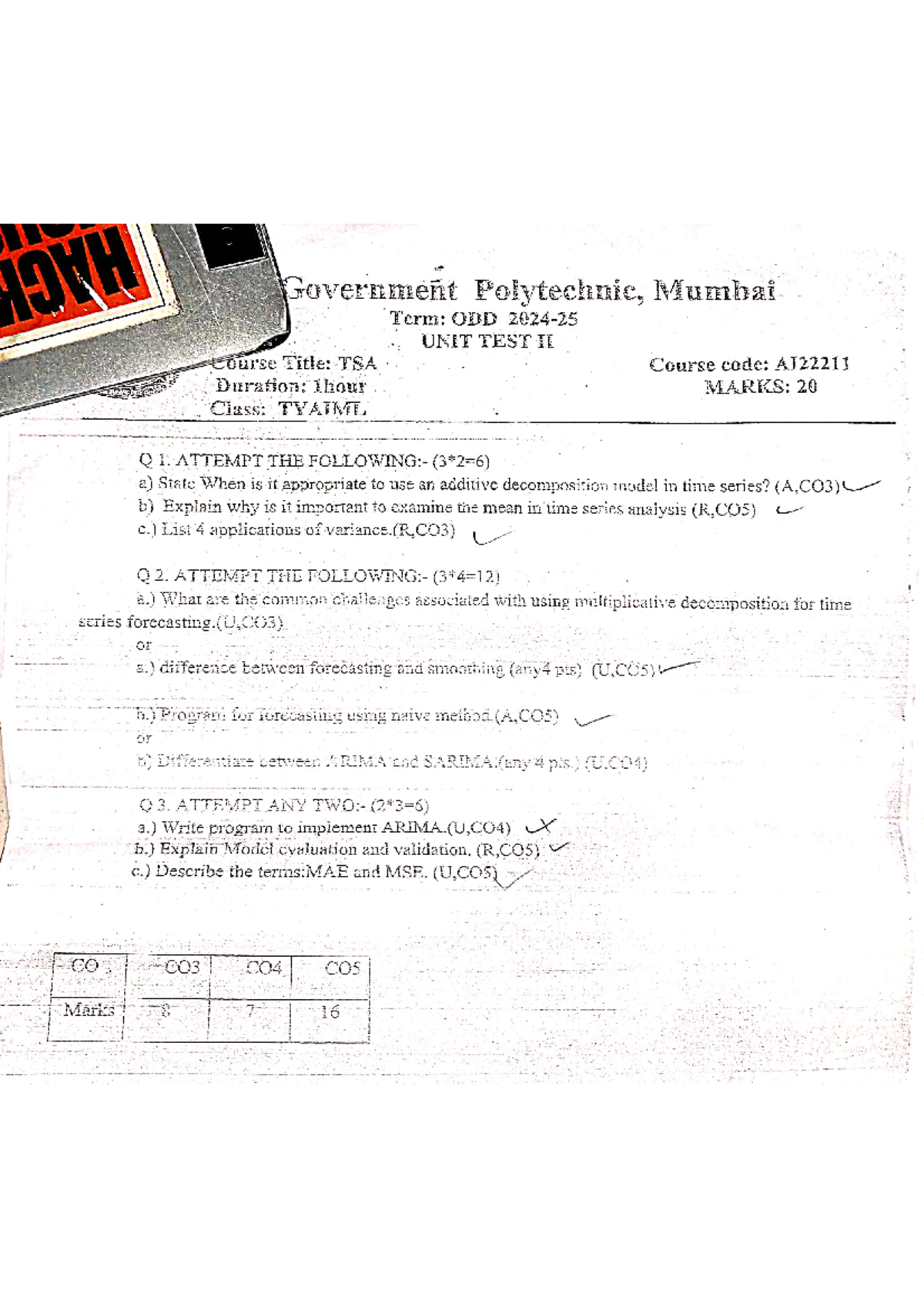 Time Series analysis All Questions paper - Government Polytechnic ...