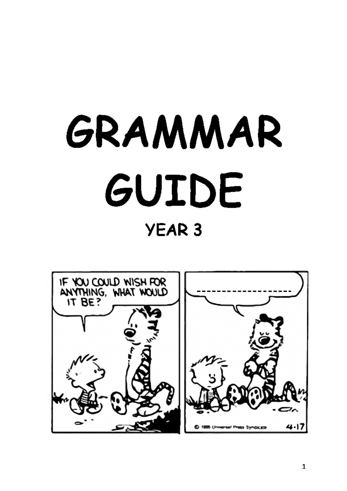 Grammar Guide - Year 3 Verb Tenses Overview and Exercises - Studeersnel