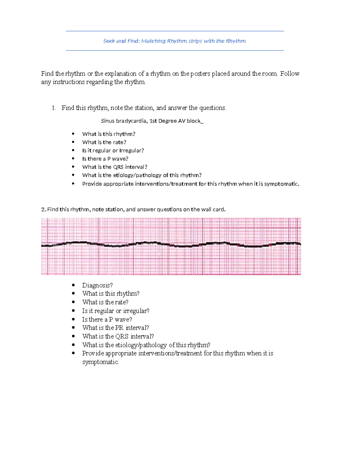 Seek & Find: Rhythm Strips Matching Activity (Course 4 3 25) - Studocu